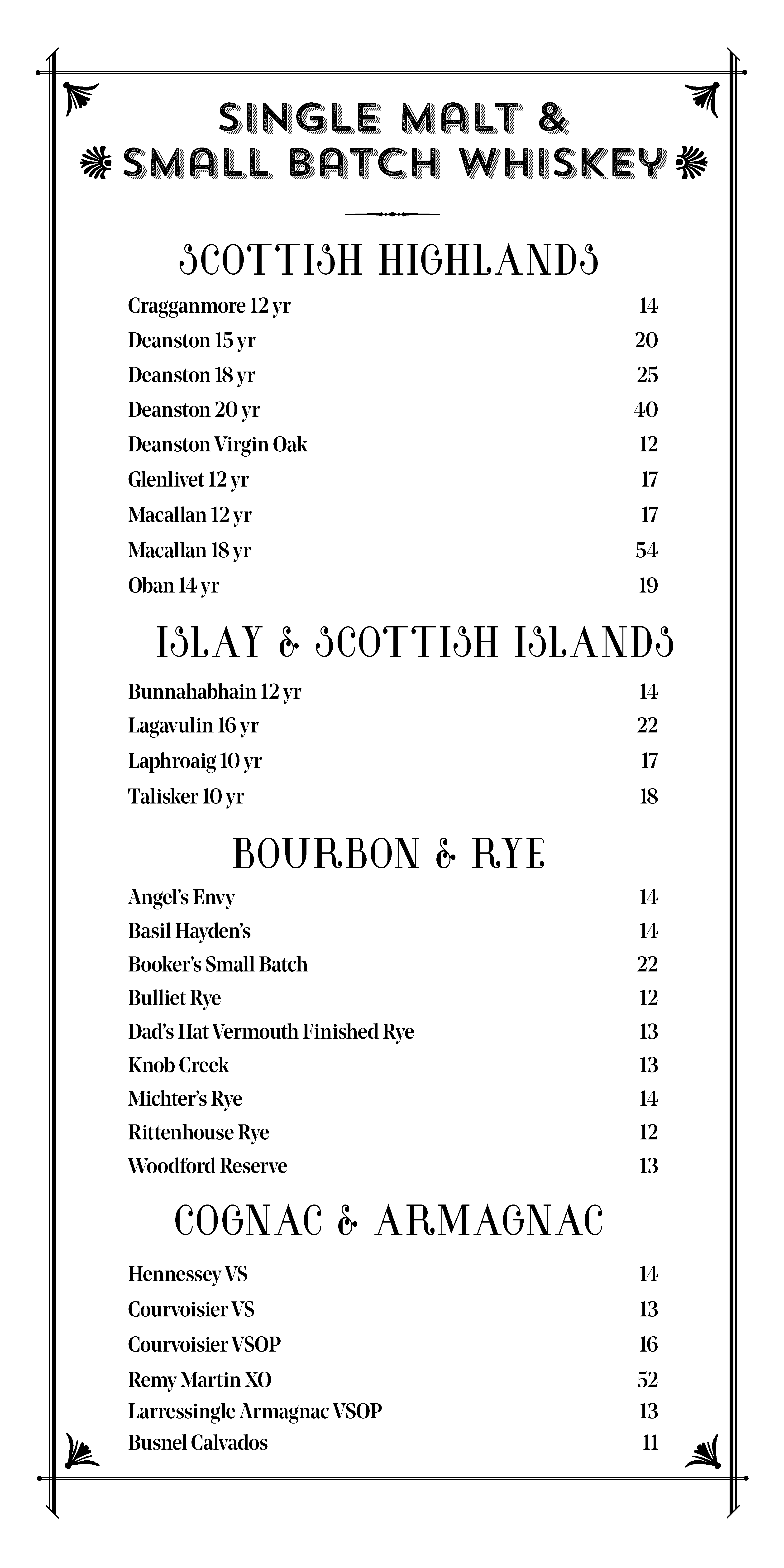 Dessert Menu | Rat's Restaurant